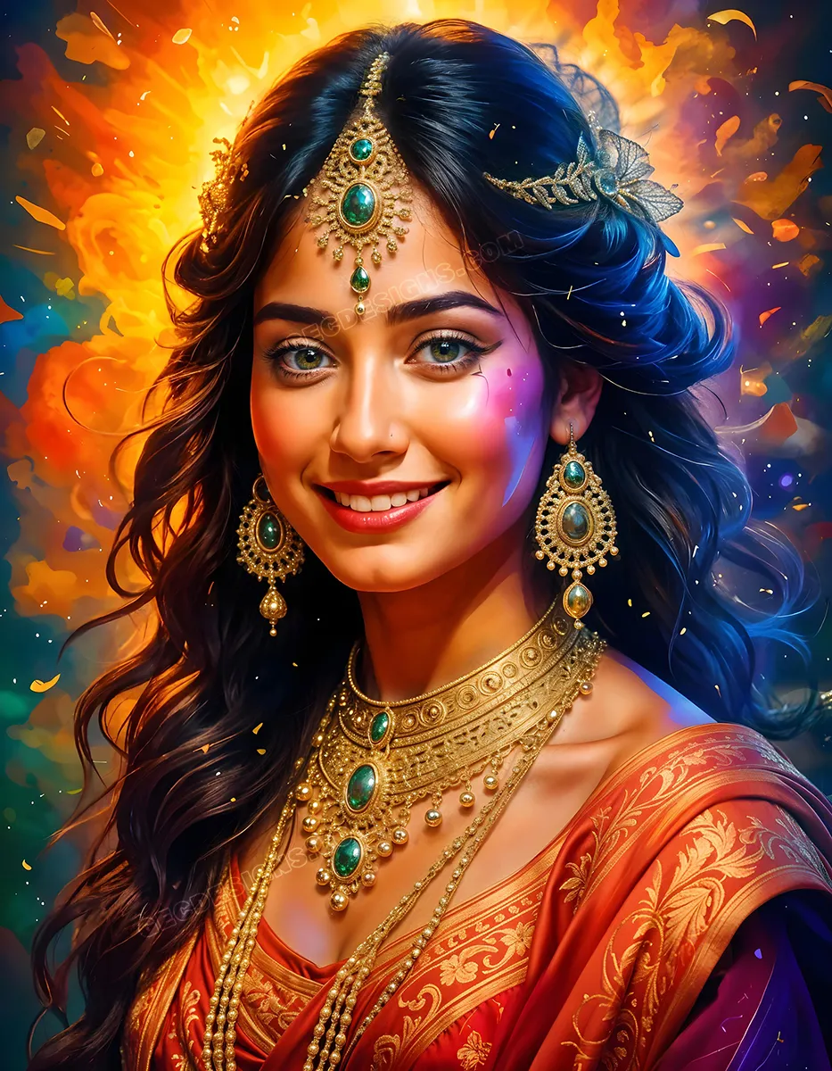 Beautiful Indian Woman in saree AI Generated wallpaper - GEC Designs