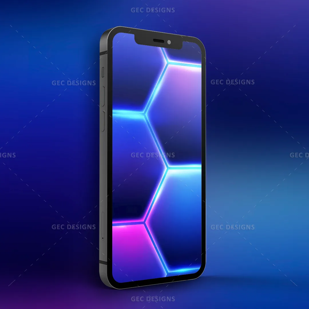 Beautiful neon lock screen iPhone wallpaper | GEC Designs