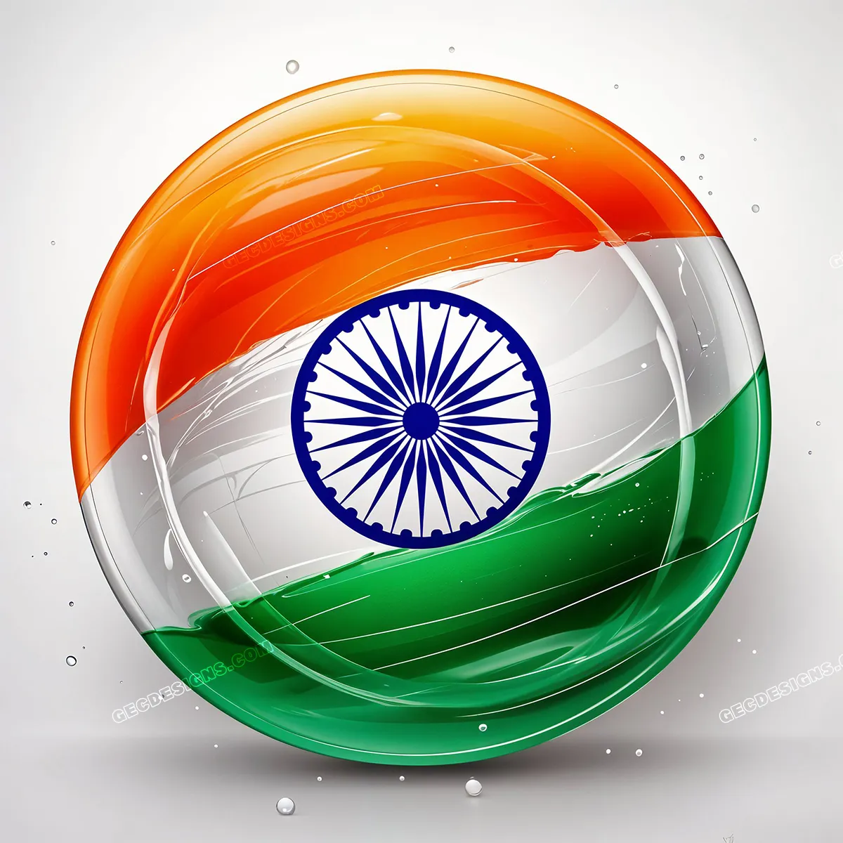 Beautiful Round Indian flag icon for social media - GEC Designs