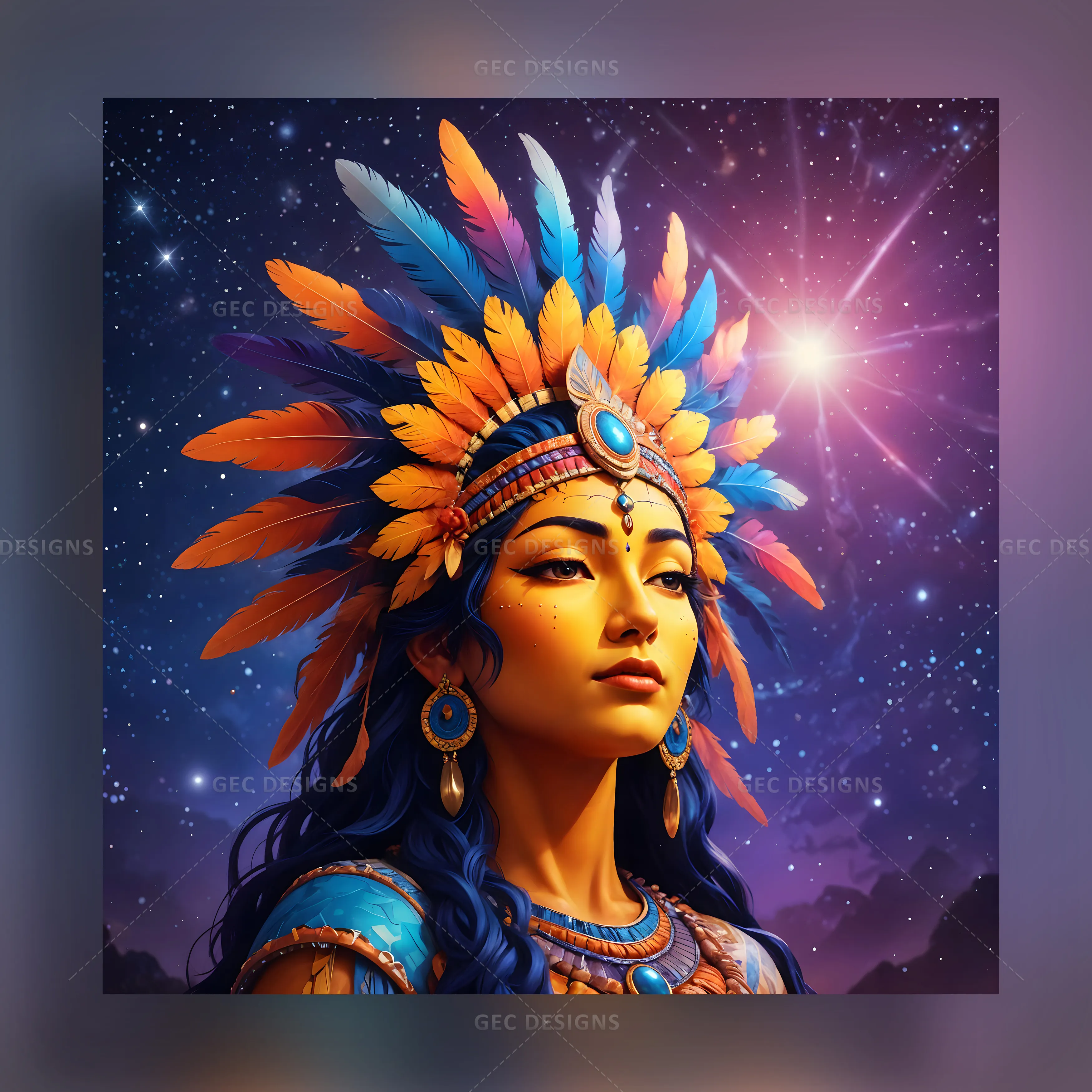 Beautiful tribal queen, Mayan queen AI Generated wallpaper | GEC Designs
