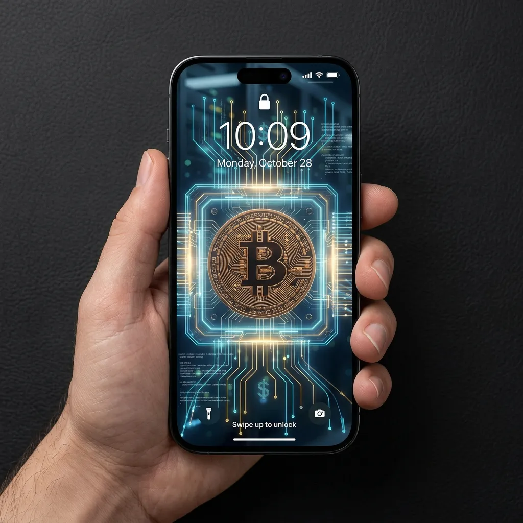 Bitcoin Blockchain iPhone Wallpaper with Futuristic Tech Circuit Design ...