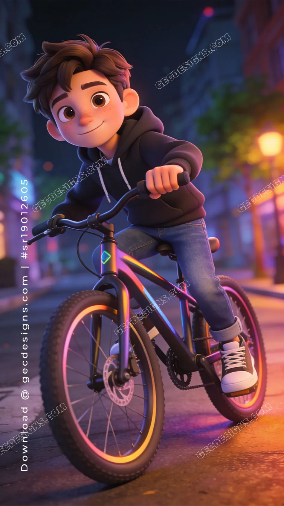 Cute Cartoon Girl Illustration with Colorful Background for Kids and ...