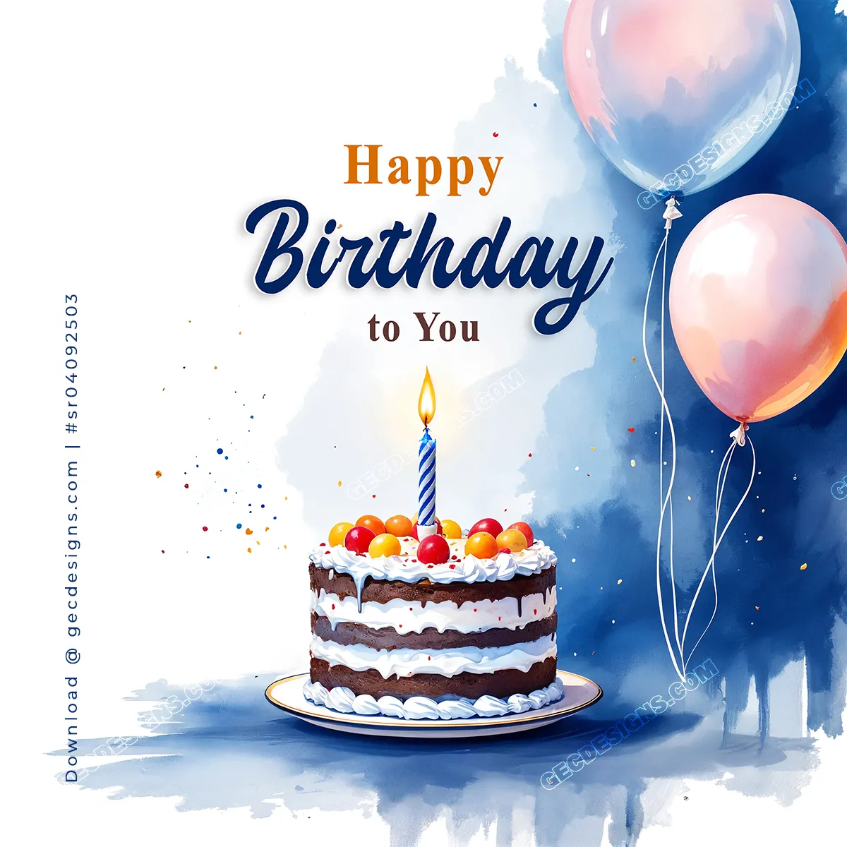 Bright and Joyful Happy Birthday Wishes Image with Balloons - GEC Designs