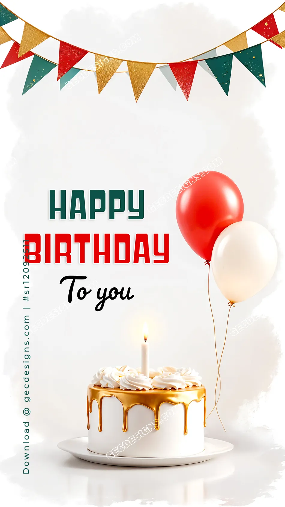 Bright Happy Birthday Wishes Image with Cake, Balloons, and Colorful ...