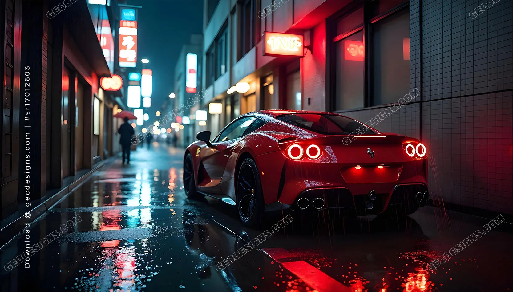 Car Wallpaper Featuring a Sleek Blue Supercar with City Skyline ...