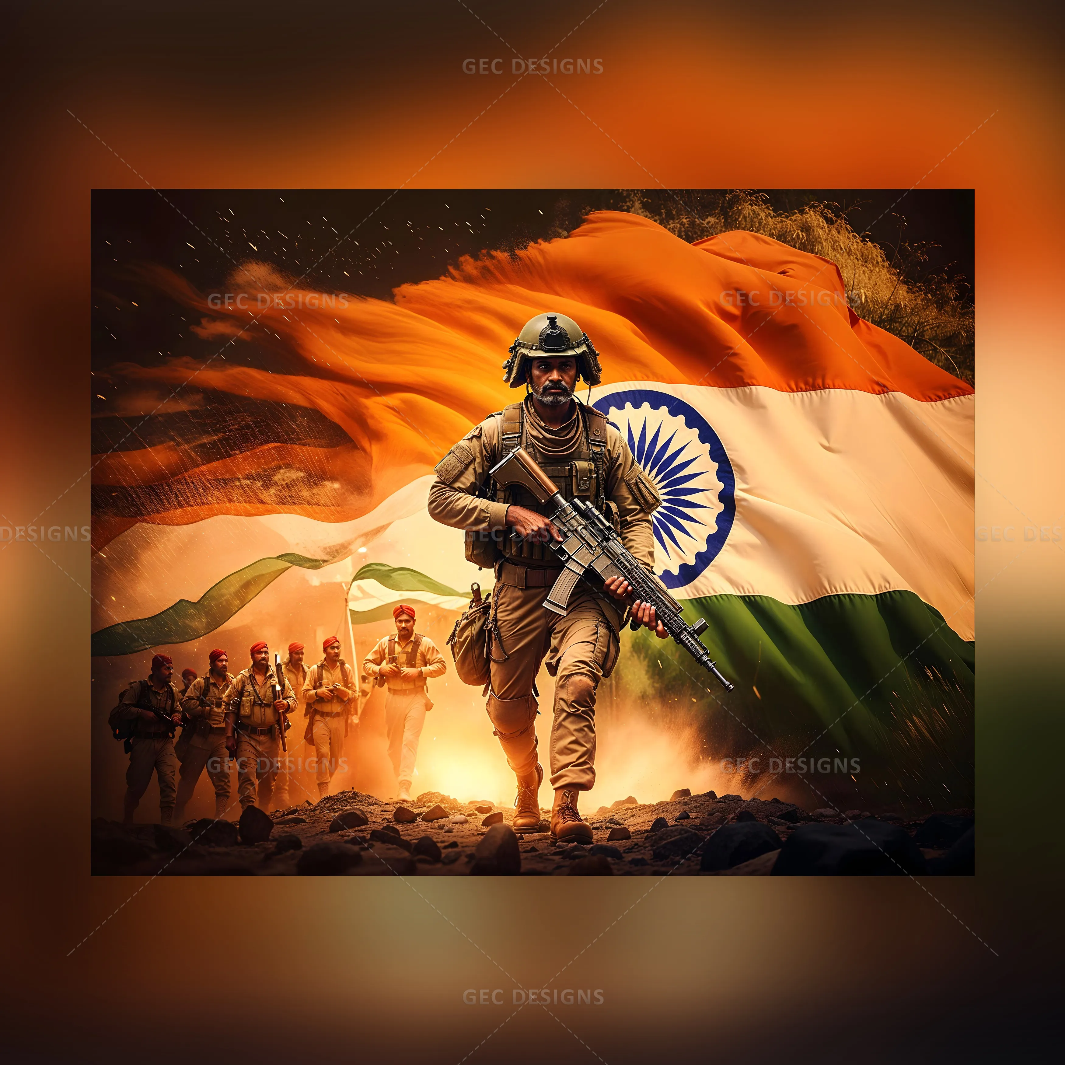 Celebrate Independence Day with the Indian army, Indian flag background ...