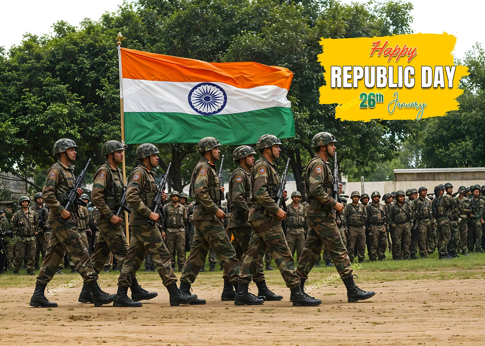 Celebrate Republic Day with Indian Army parade wallpaper - GEC Designs