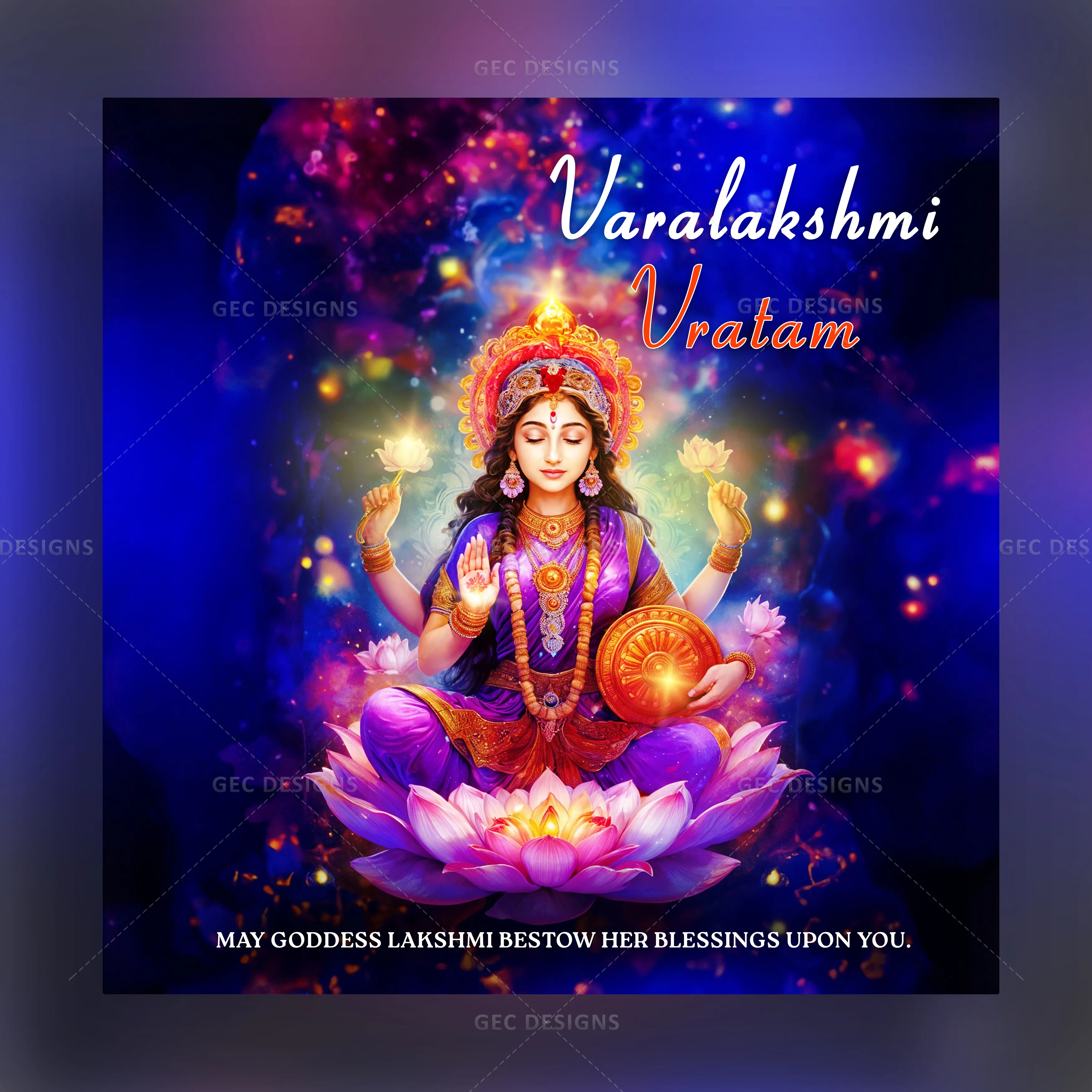 Celebrate Varalakshmi Vratham with a purple-dressed Goddess Mahalakshmi ...