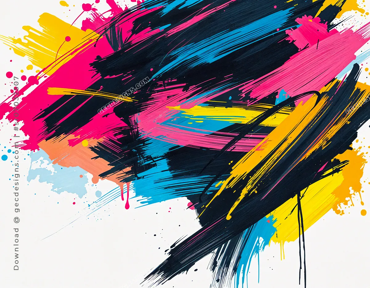 Colorful abstract Brush Stroke painting - GEC Designs