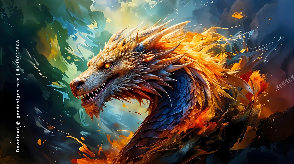 Colorful dragon head digital painting AI Generated, Human enhanced ...
