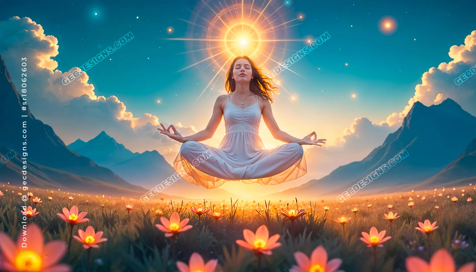 Cosmic Meditation spiritual Energy awakening background - GEC Designs