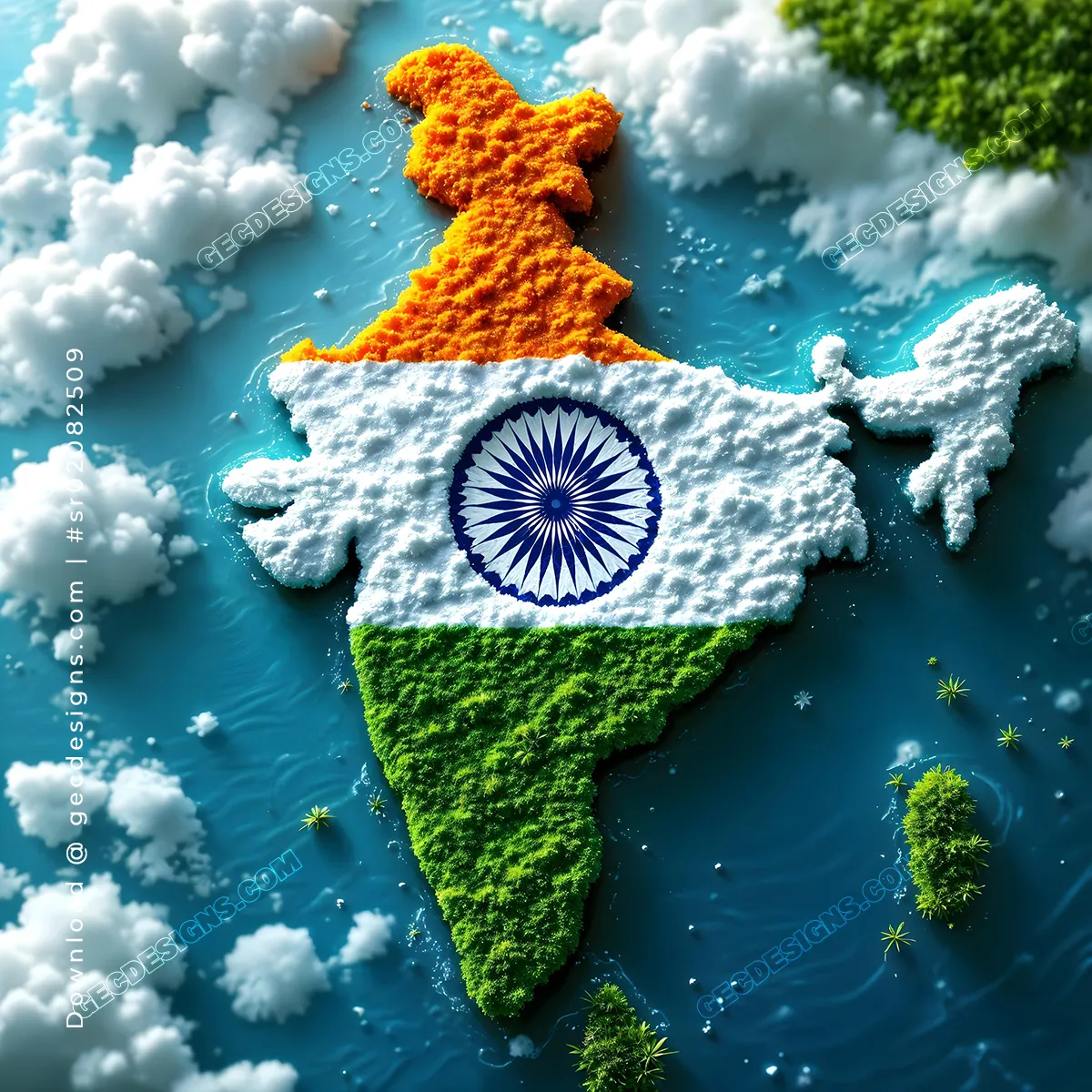 Creative 3D India Map Image in Tricolor for Independence Day Greetings ...