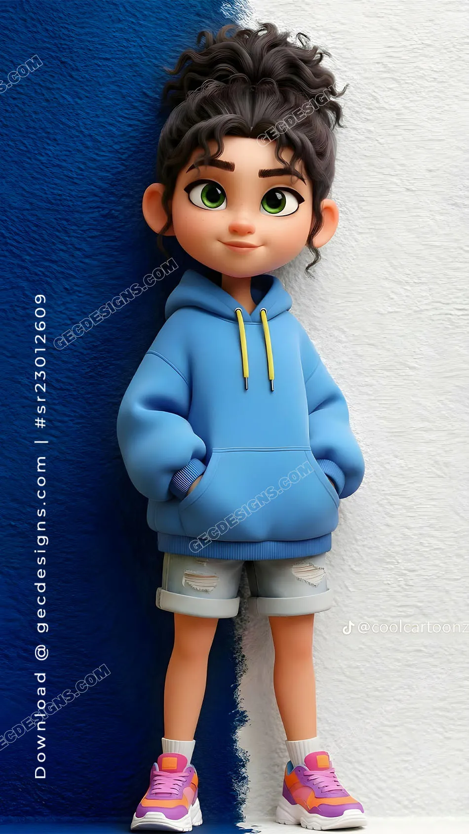 Cute Cartoon Girl Illustration with Colorful Background for Kids and ...