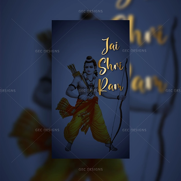 Dark Theme Lord Ram HD Mobile wallpaper with Bow and Arrow | GEC Designs