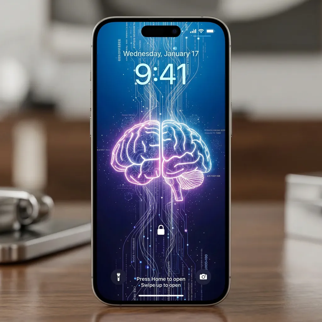 Digital Brain iPhone Wallpaper with Futuristic Data Flow and Neural ...