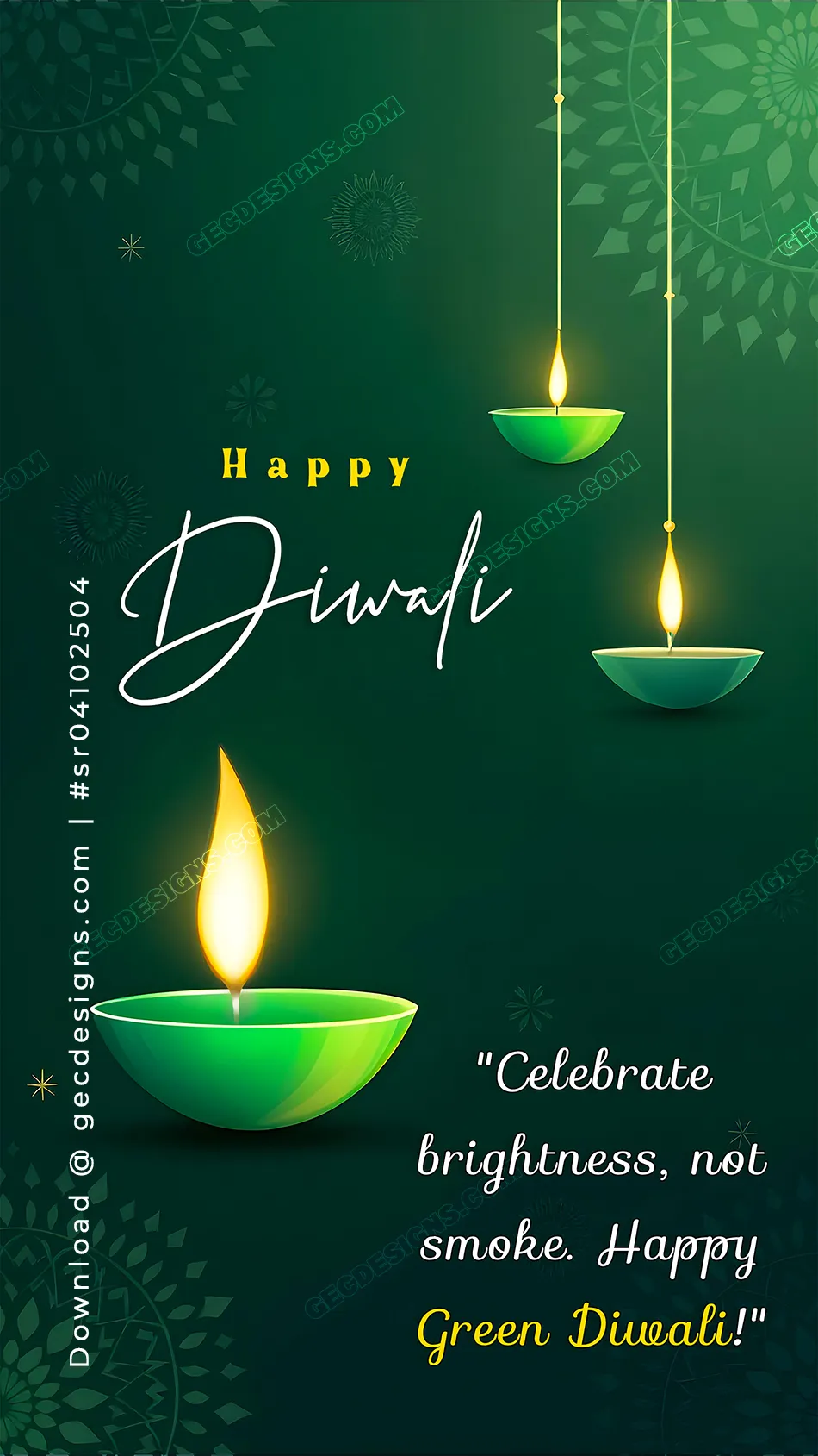 Happy Diwali Wishes Greeting with Lord Ganesha, Diya Light, and ...