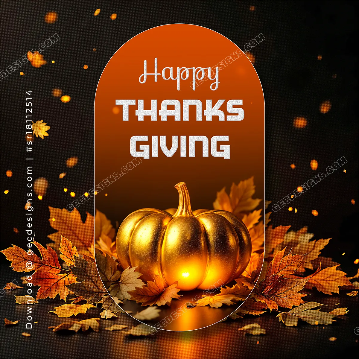 Elegant Happy Thanksgiving Wishes Image with a Soft Orange Glow and a ...