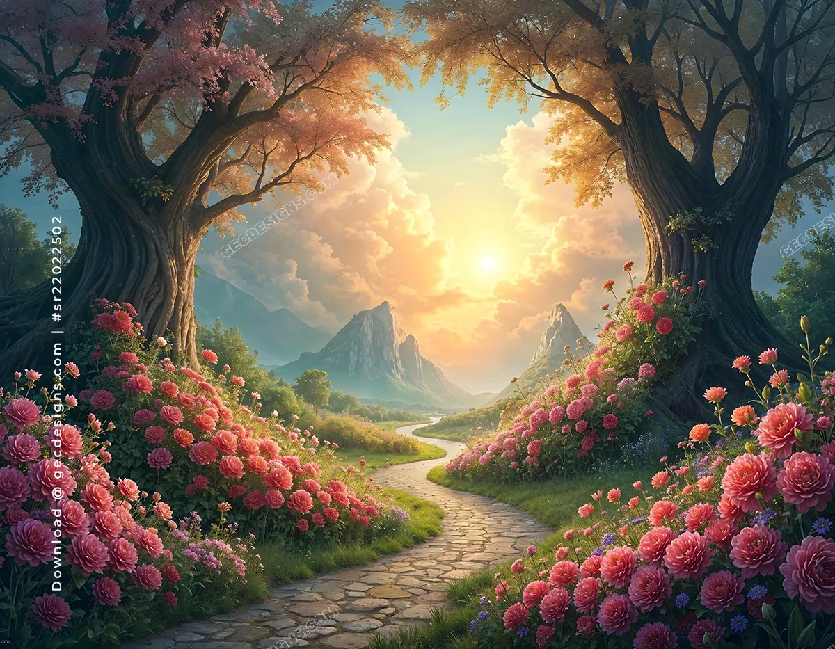Flower Field Backgrounds Enchanted Enchanted Forest With Flowers