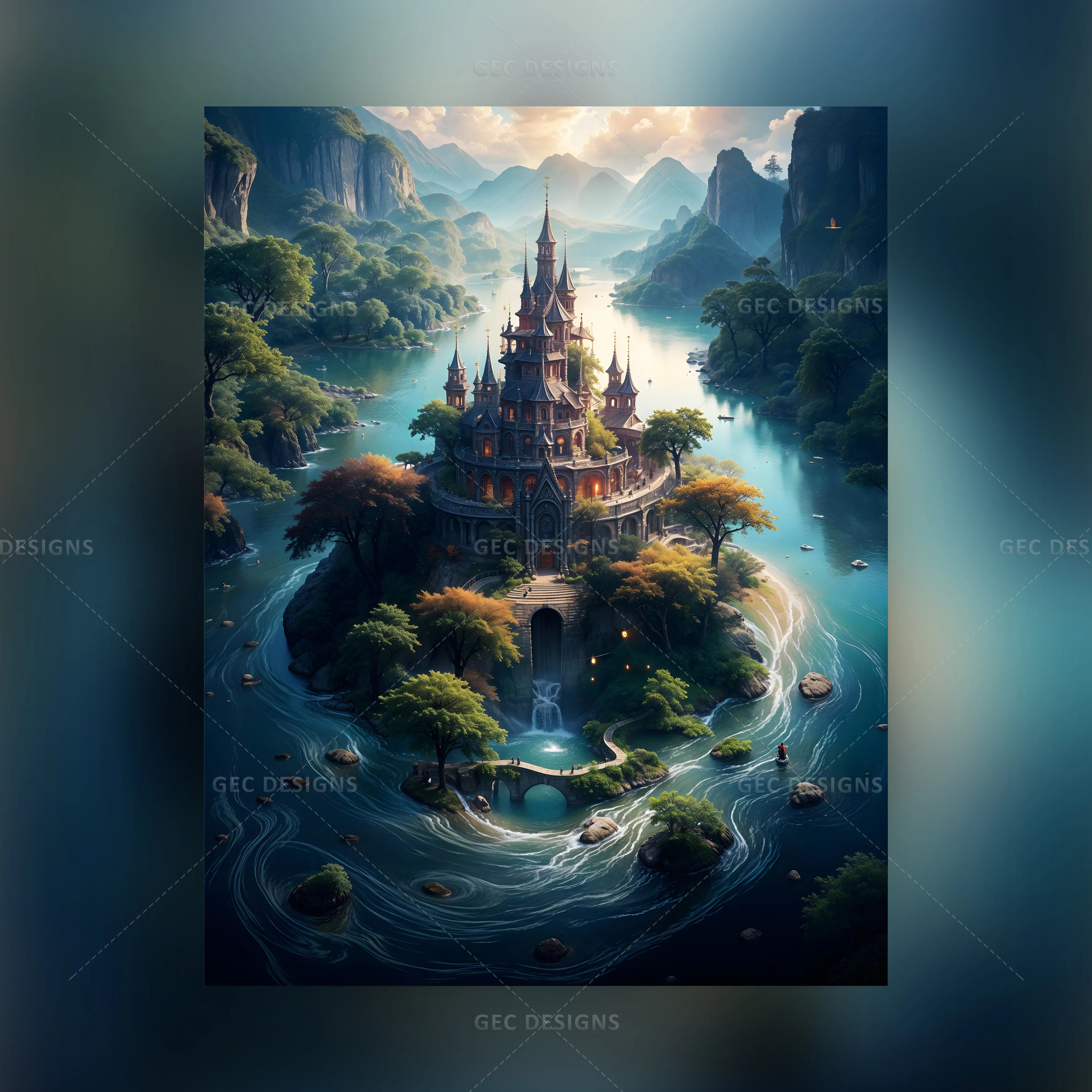 Fantasy castle in fairyland AI Generated wallpaper | GEC Designs