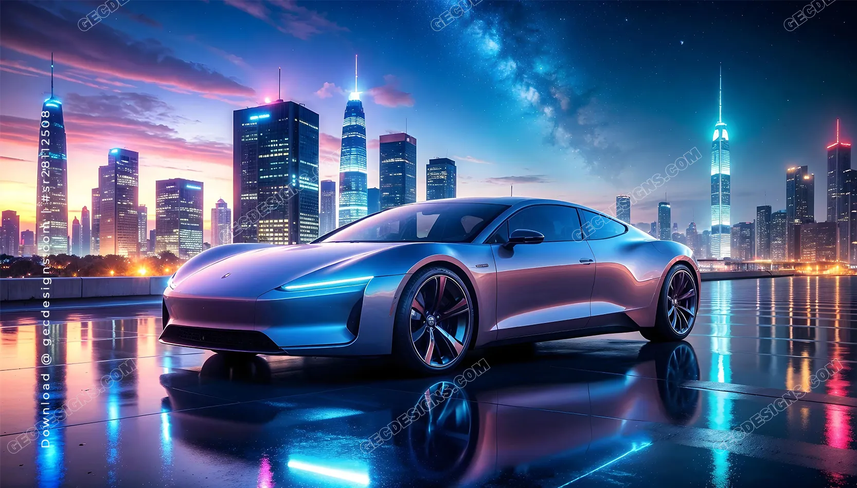 Sleek red futuristic sports car wallpaper with glossy reflections and ...