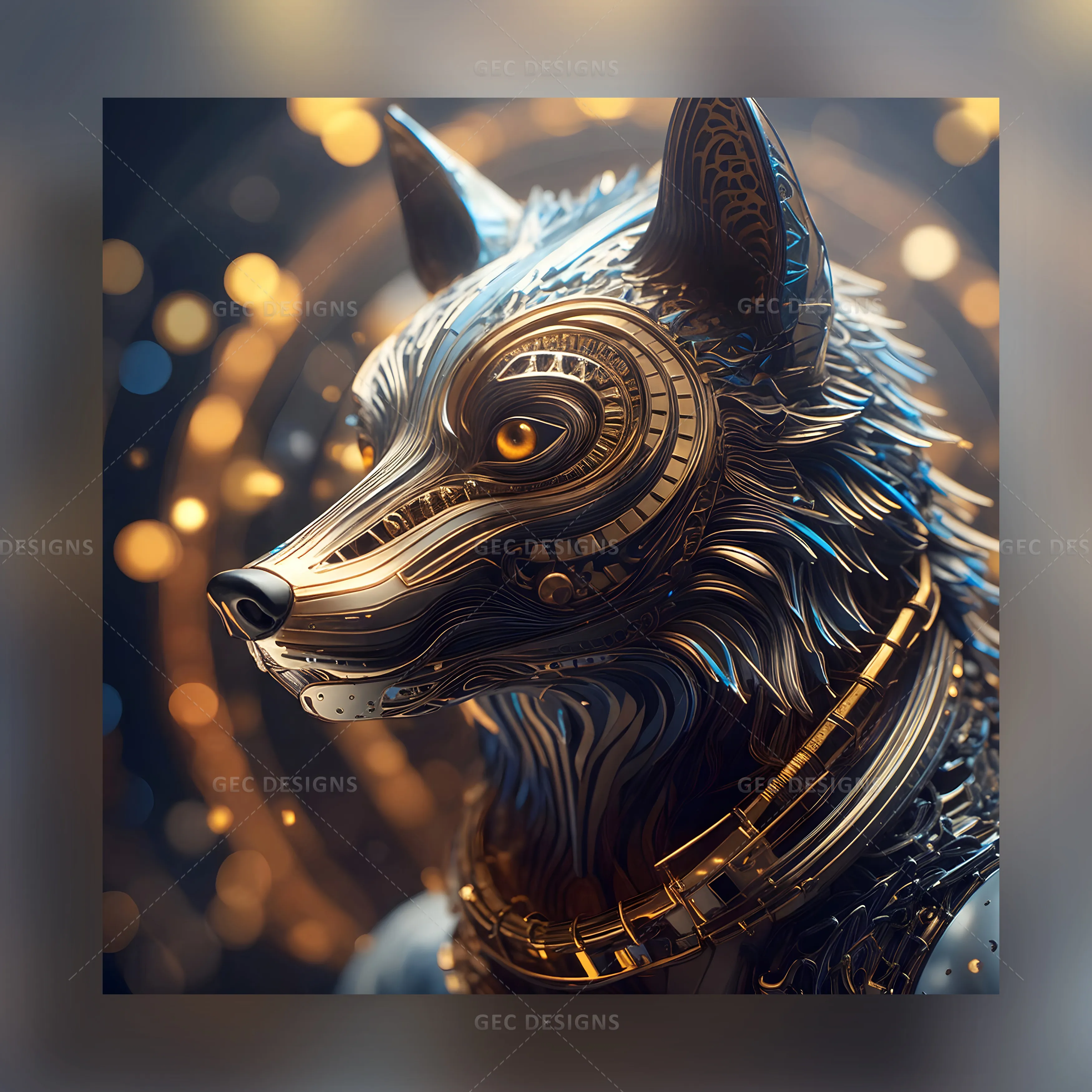 Futuristic robot dog science fiction AI generated wallpaper | GEC Designs