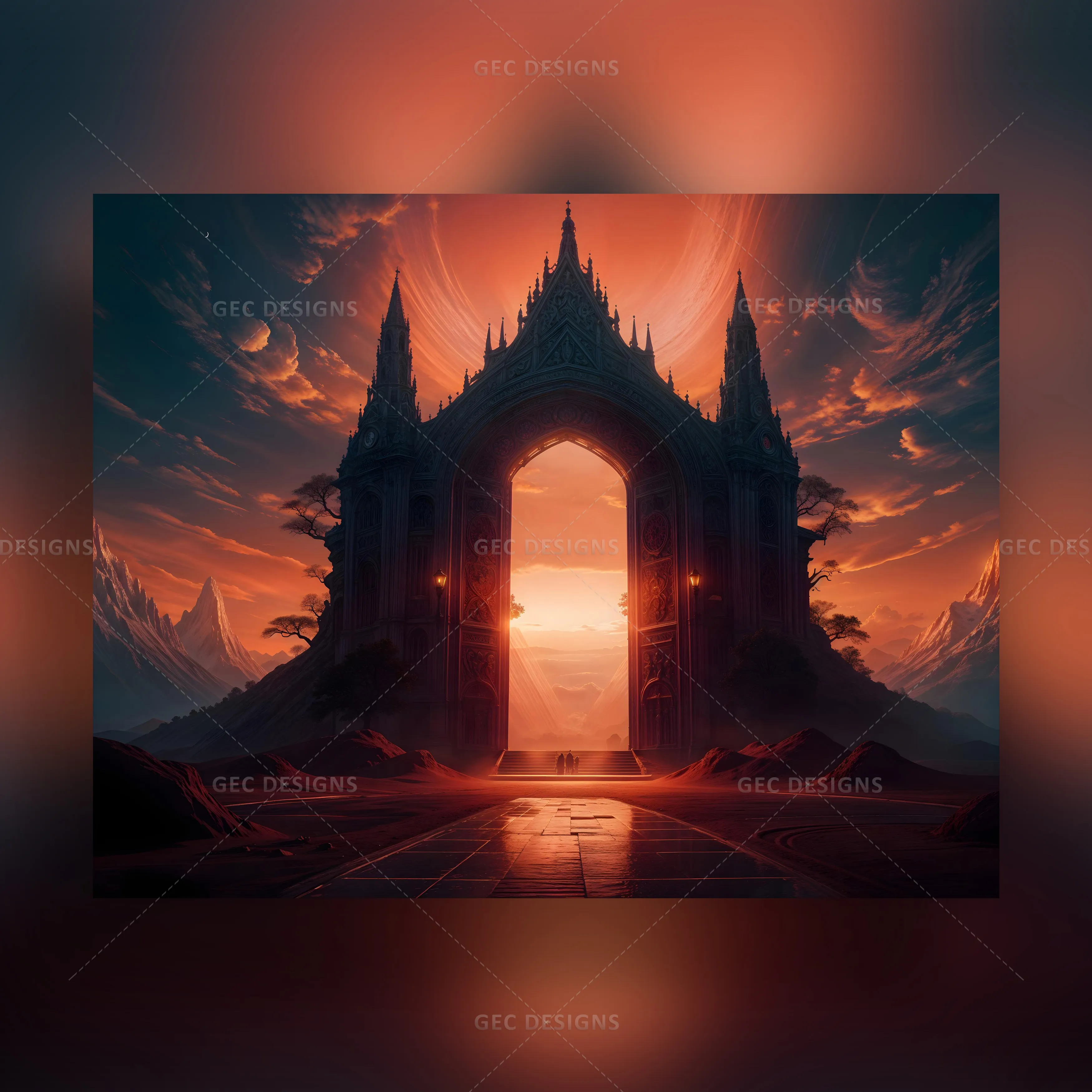 Gates of hell fantasy AI Generated wallpaper | GEC Designs
