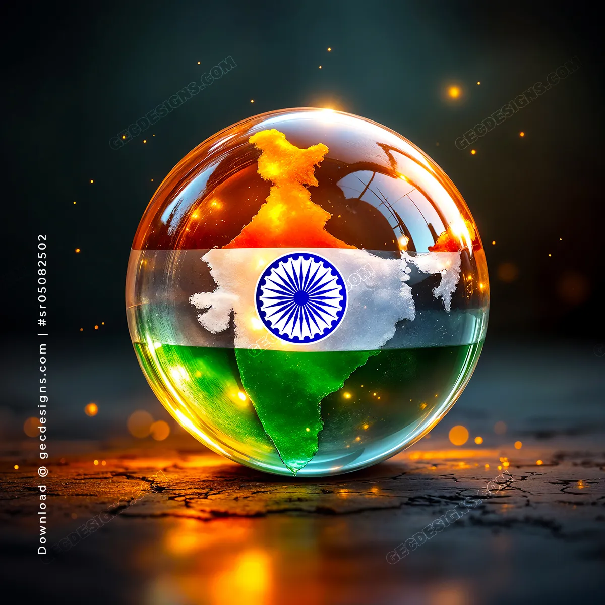 Glowing Tricolor India Map Sphere Independence Day Image, with Ashoka ...