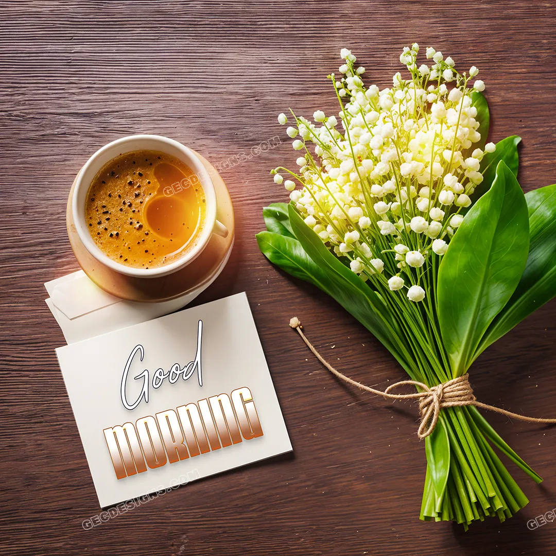 Good Morning image, Morning coffee with flowers bouquet HD wallpaper ...