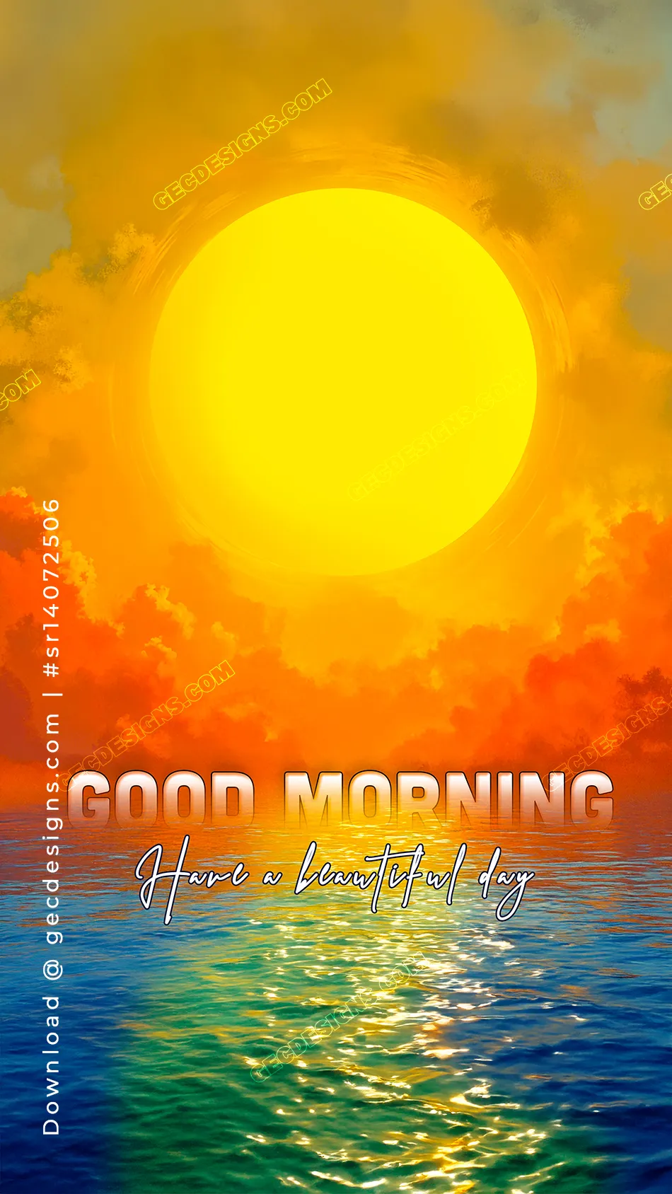 Good Morning Image with a vibrant Sunrise Over Ocean background - GEC ...