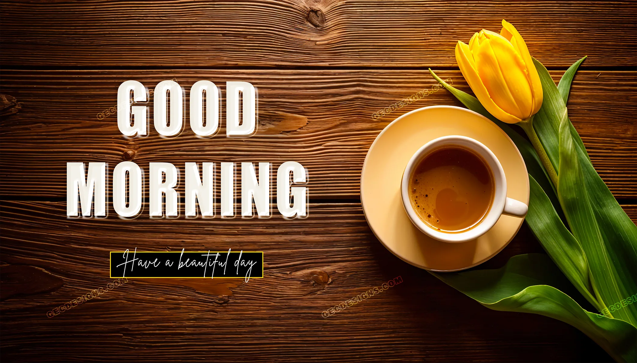 Good Morning Image with Vibrant Yellow and Pastel Flowers in Vase, and ...