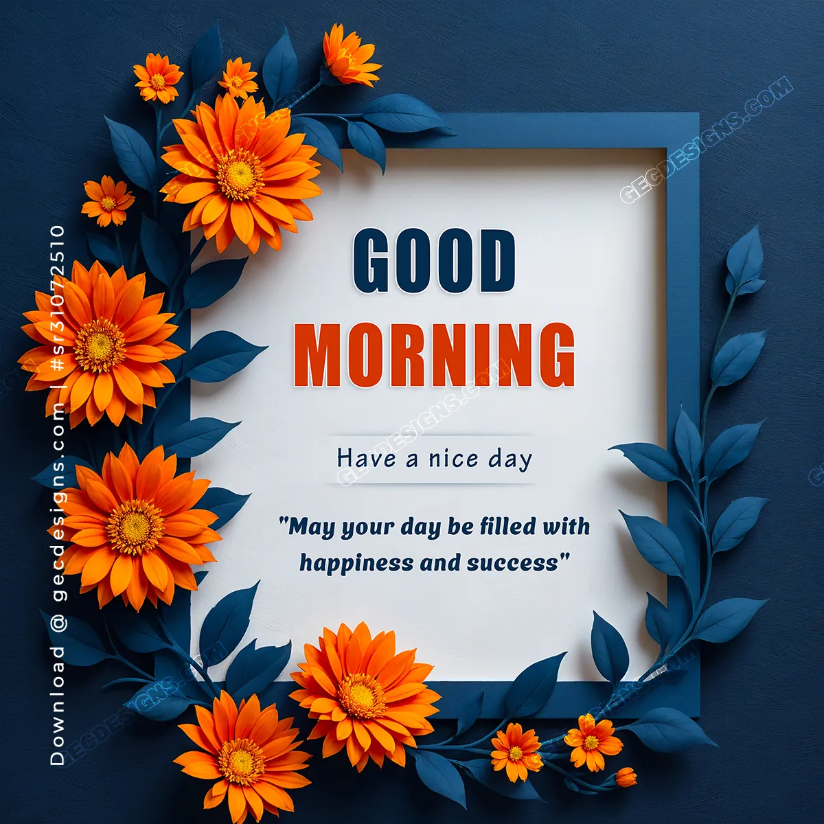 Good Morning Wishes Image with Bright Orange Flowers and Positive ...
