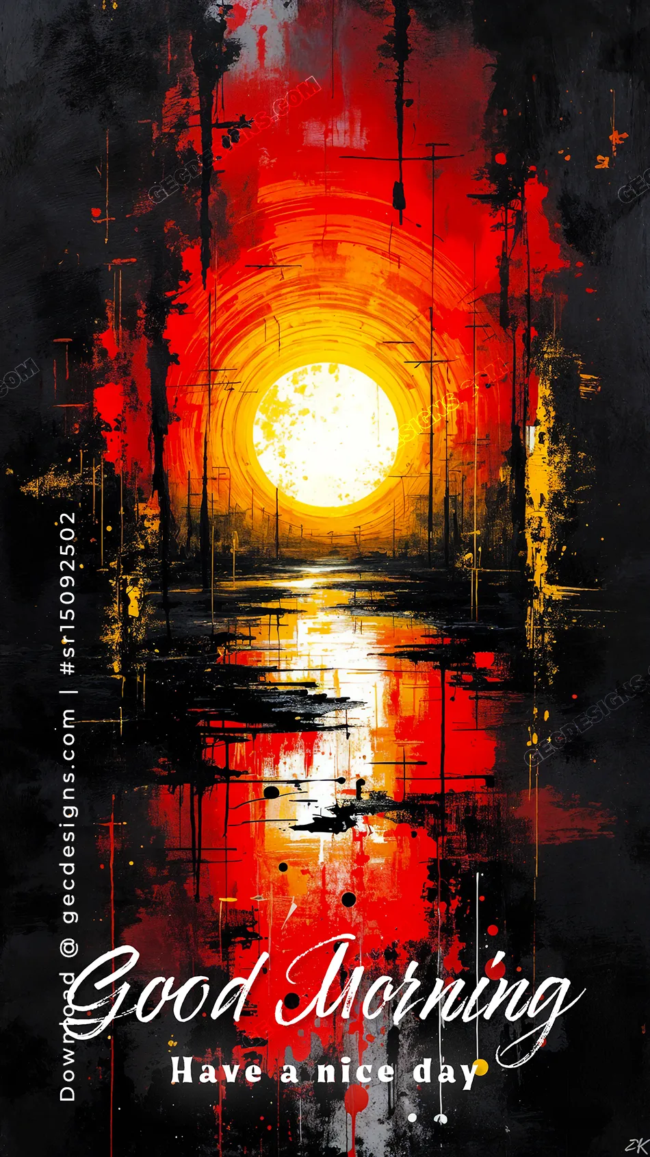 Good Morning Wishes with Abstract Sunrise Art and Bright Morning Vibes ...