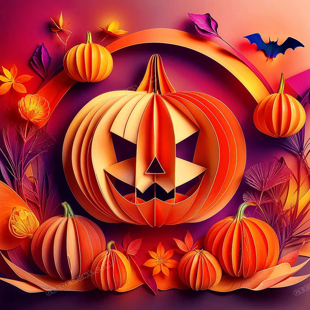 Halloween Evil Pumpkins vector illustration - GEC Designs