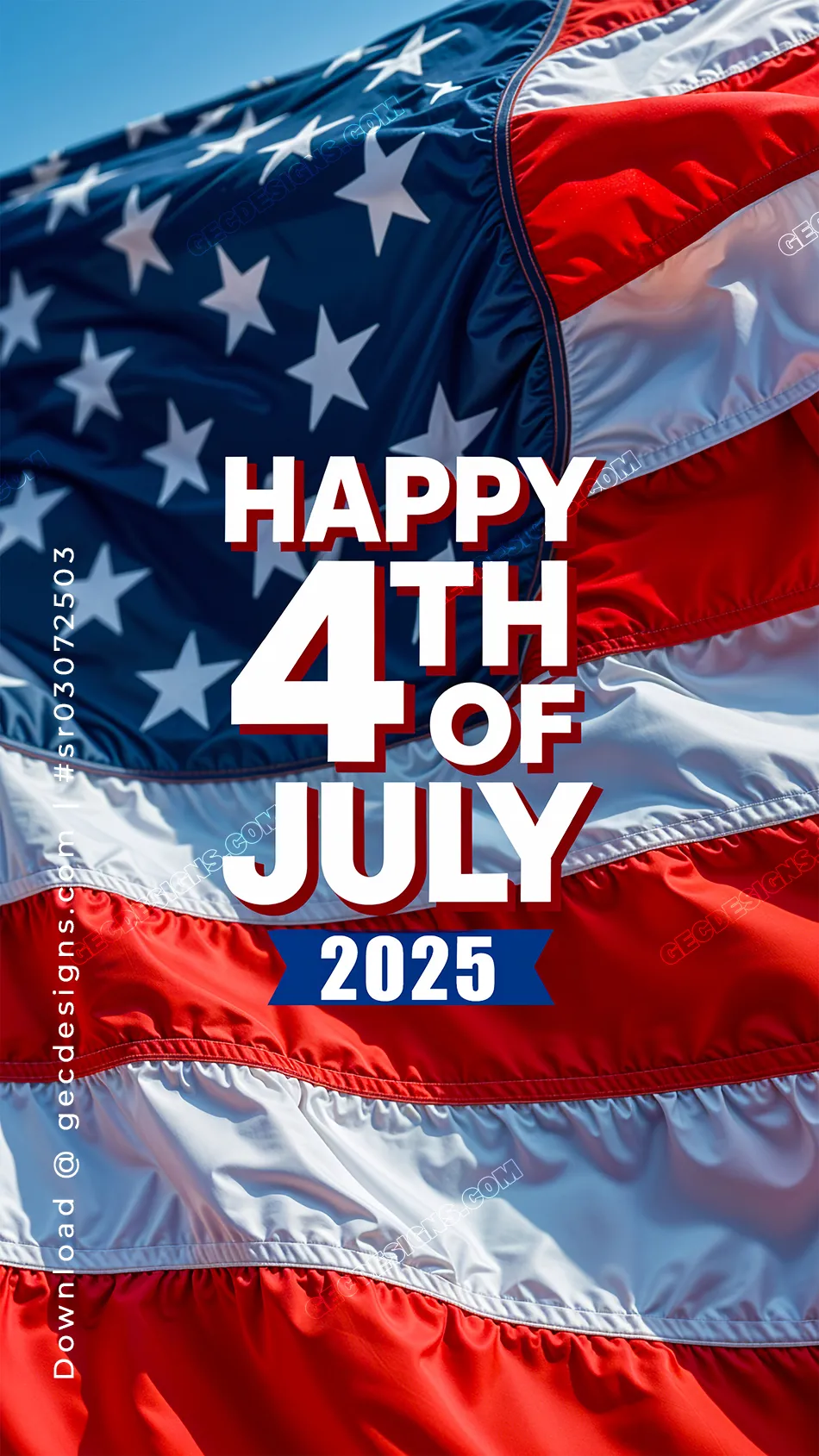 Happy American Independence Day Wishes Image with Waving US Flag in ...