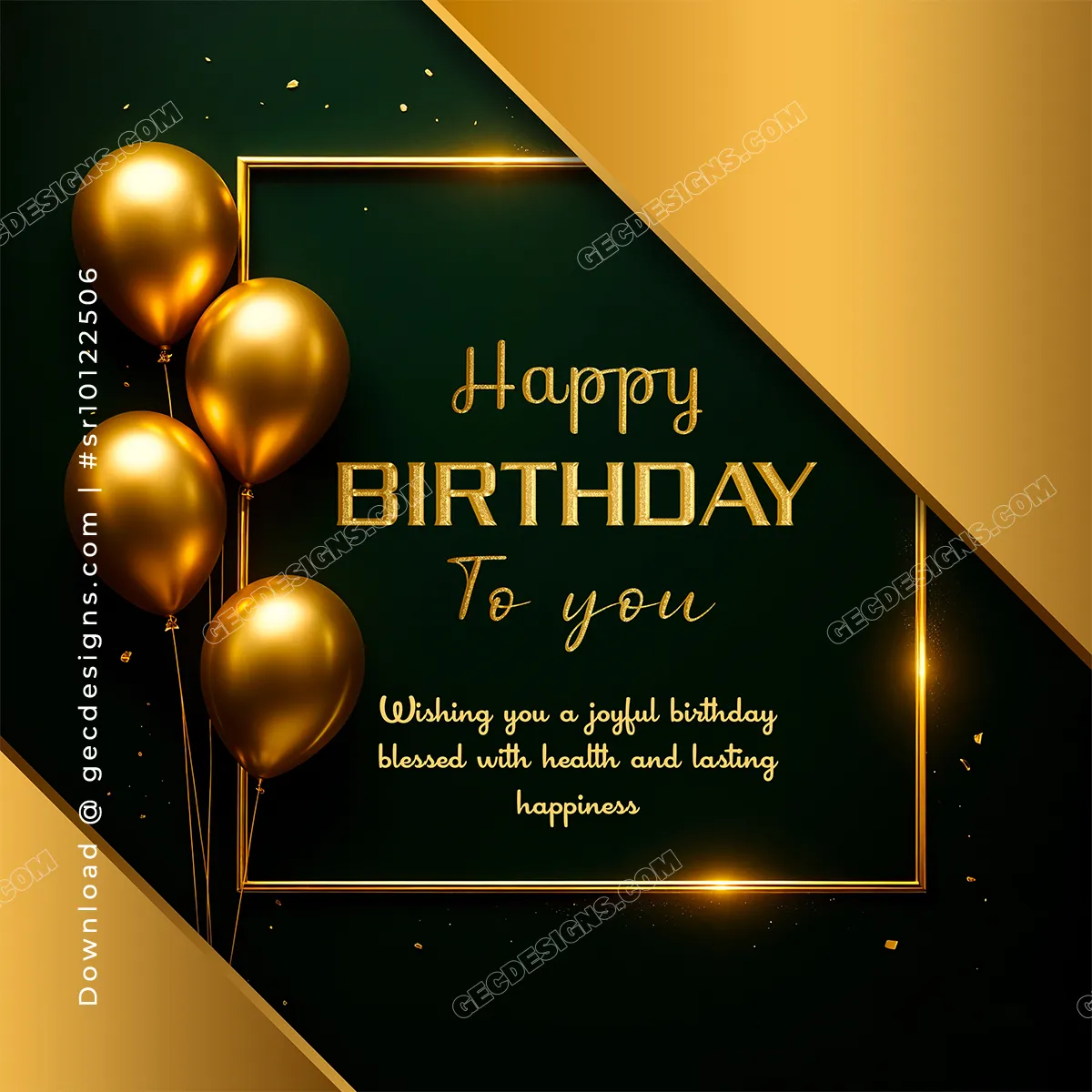 Happy Birthday wishes image with balloons, gift boxes, and framed ...