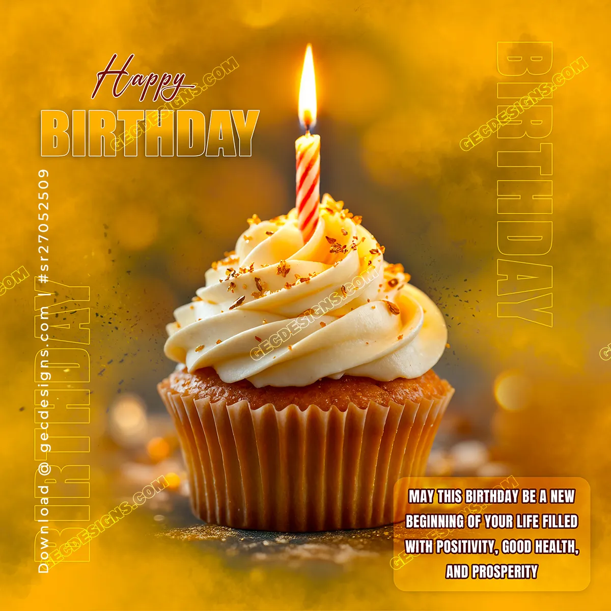 Happy Birthday Wishes and Quotes with a Birthday cupcake and a lit ...