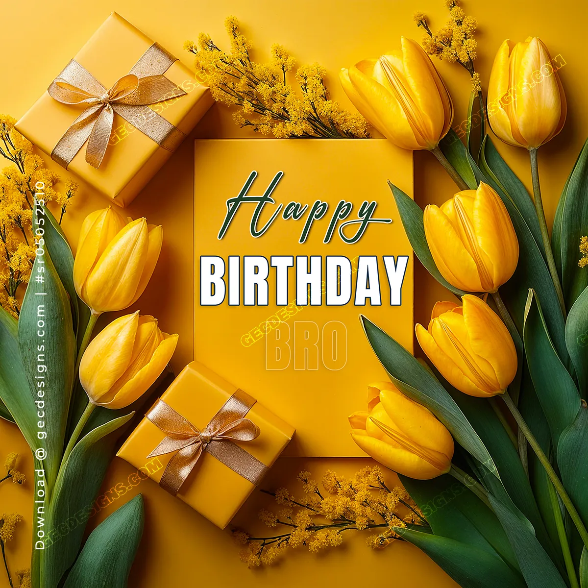 Happy Birthday wishes for brother's flower background - GEC Designs