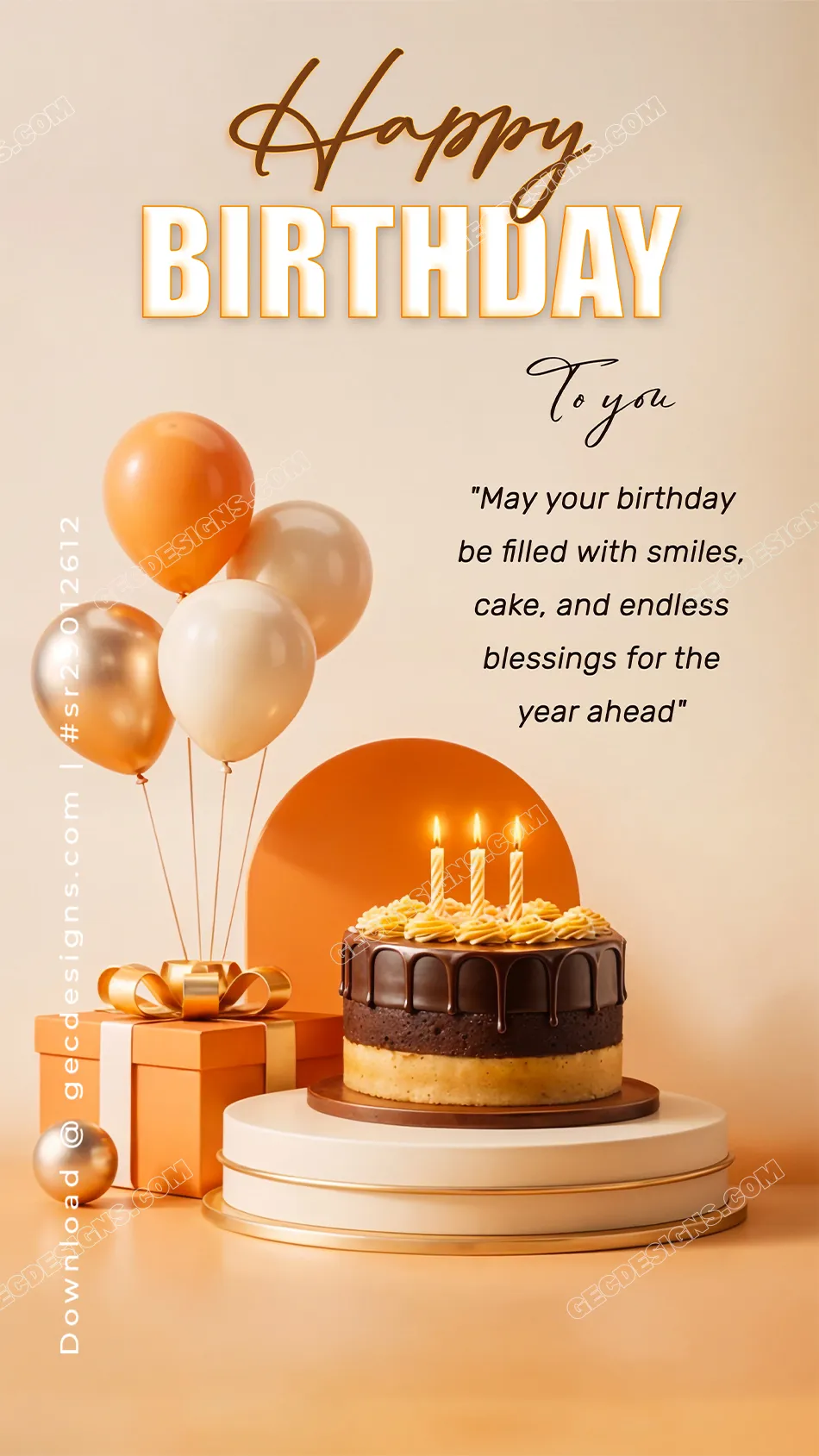 Happy Birthday Wishes Image with Chocolate Cake, Balloons, Gifts, and ...