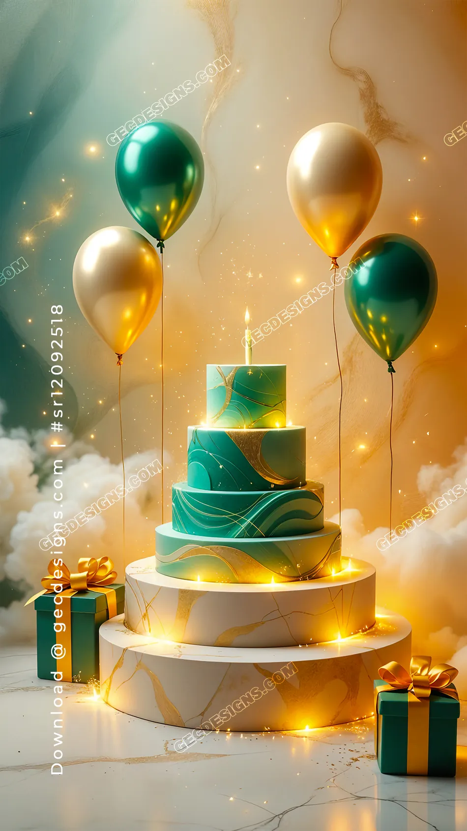 Happy Birthday Wishes Image with Colorful Cake, Balloons, and Candles ...