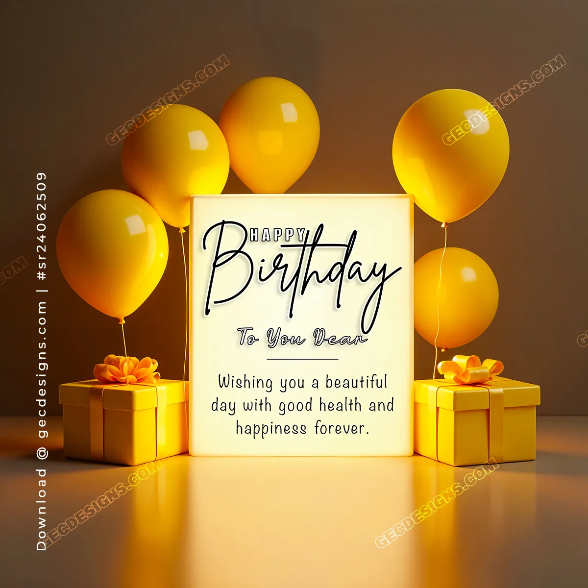 Happy Birthday Wishes Image with Message, Balloons and Gifts, Stylish ...