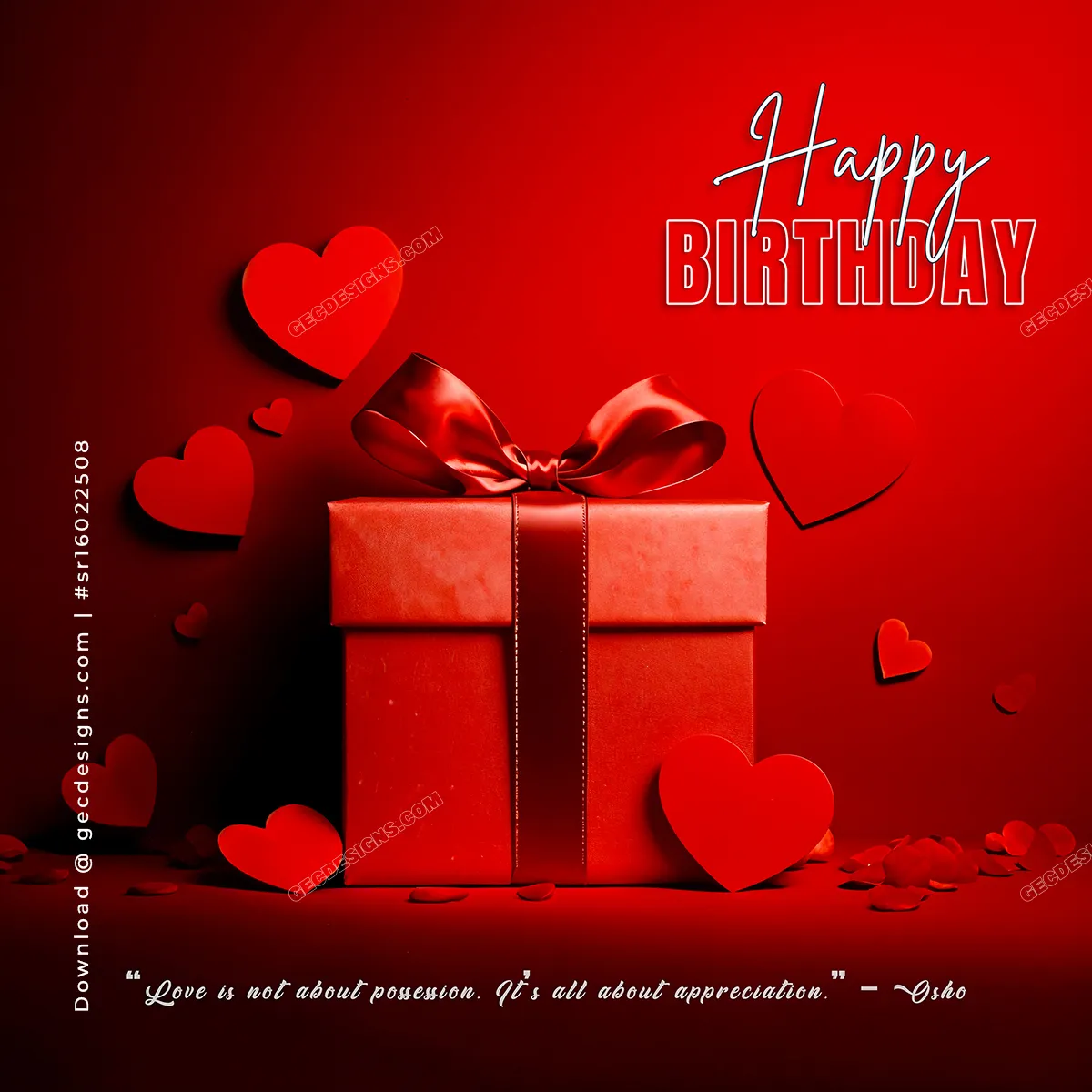 Happy Birthday Wishes with beautiful gift box background - GEC Designs