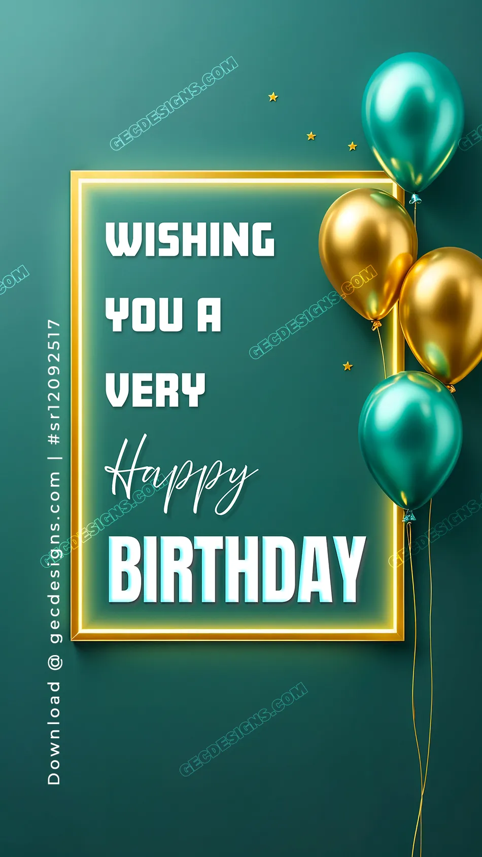 Happy Birthday Wishes with Neon Frame, Balloons, and Celebration Theme ...