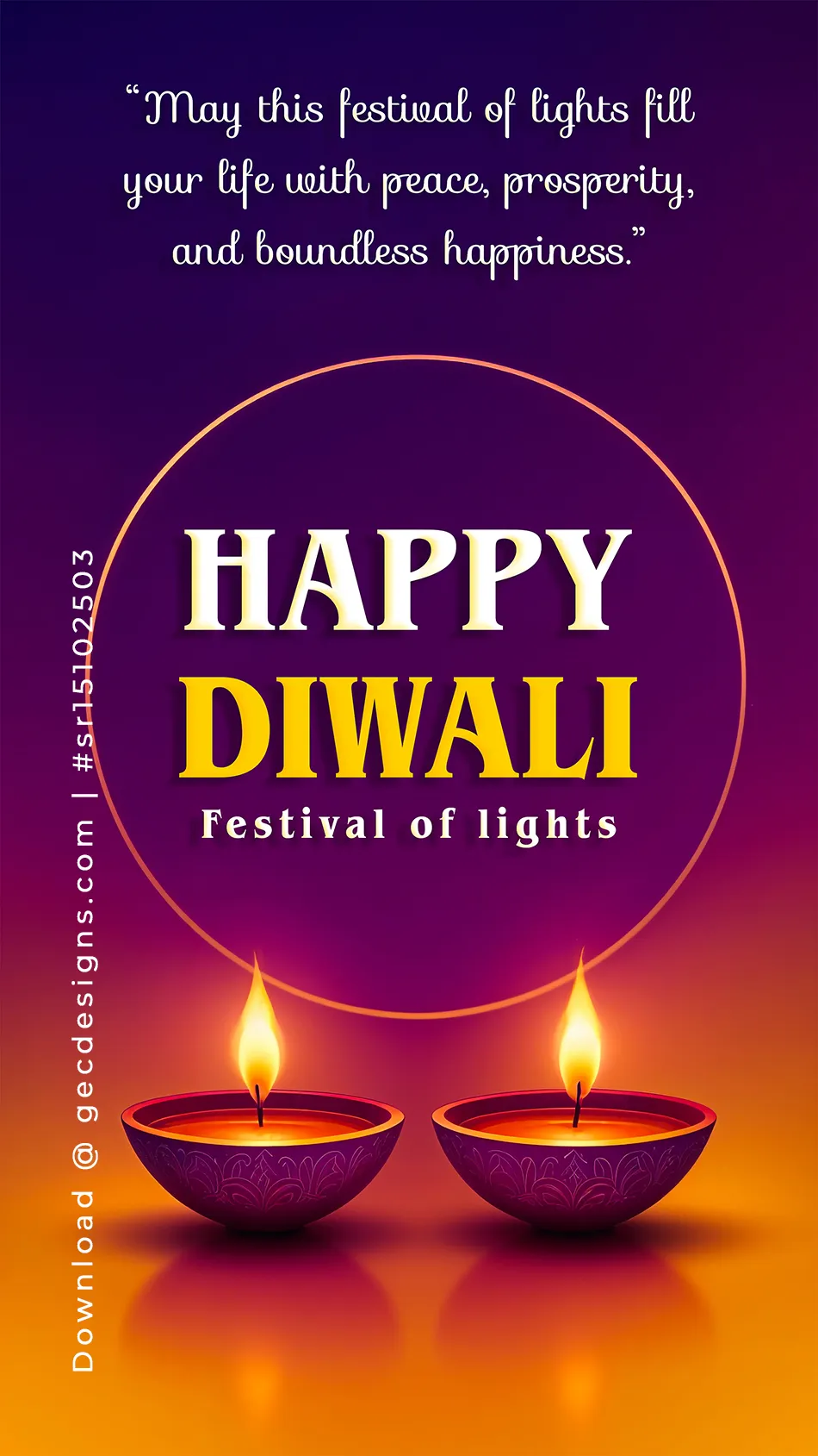 Happy Diwali Wishes Greeting with Lord Ganesha, Diya Light, and ...