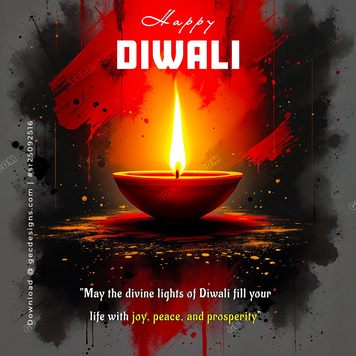 Happy Diwali Wishes Greeting with Radiant Diya, Festive Colors, and ...