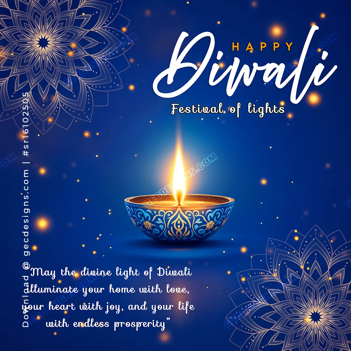Happy Diwali wishes with a diya and a message to brighten your home ...