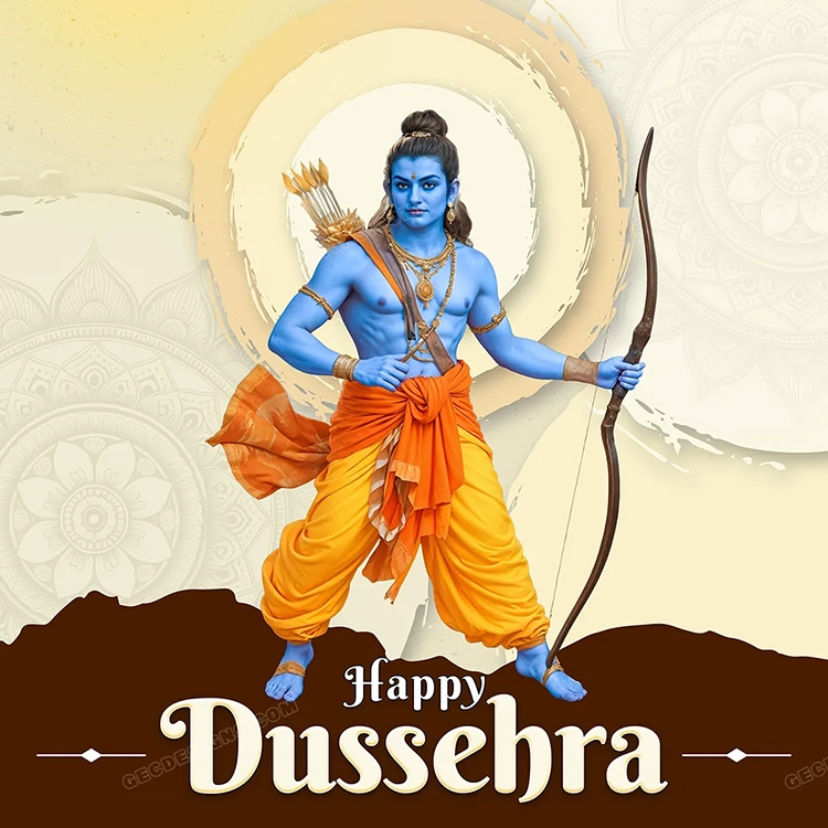 Happy Dussehra 2024, Vijayadashami wishes with Lord Ram image - GEC Designs