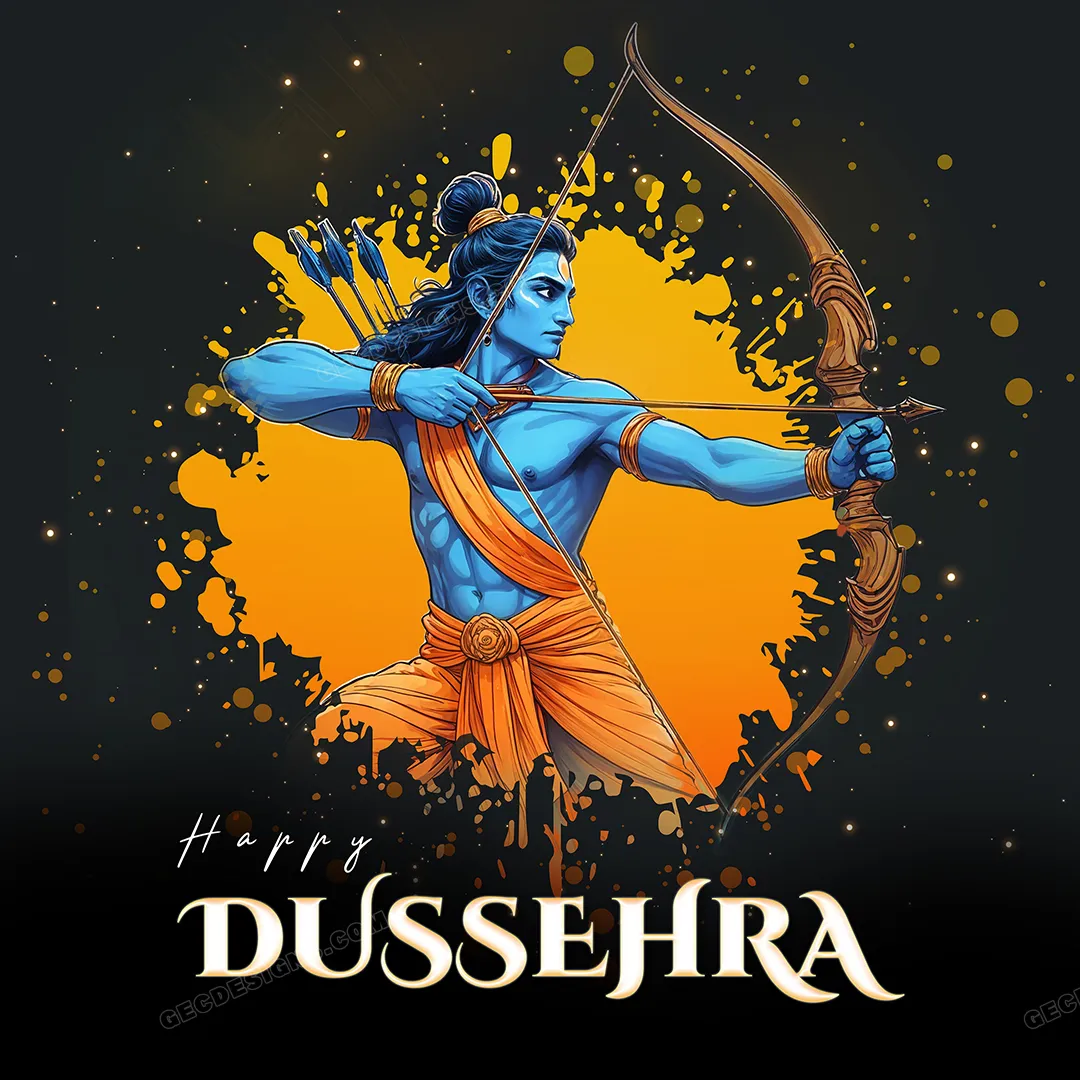Happy Dussehra 2024, warrior Lord Rama aiming with bow and arrow ...