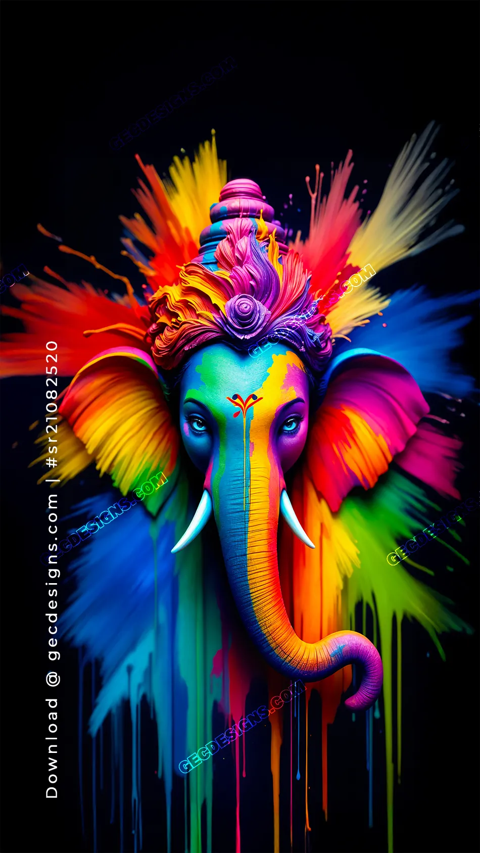 Happy Ganesh Chaturthi Wishes Image of Lord Ganesha in Vibrant ...