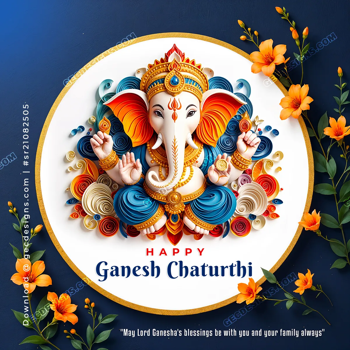 Happy Ganesh Chaturthi Wishes Image with Lord Ganesh Blessings for ...