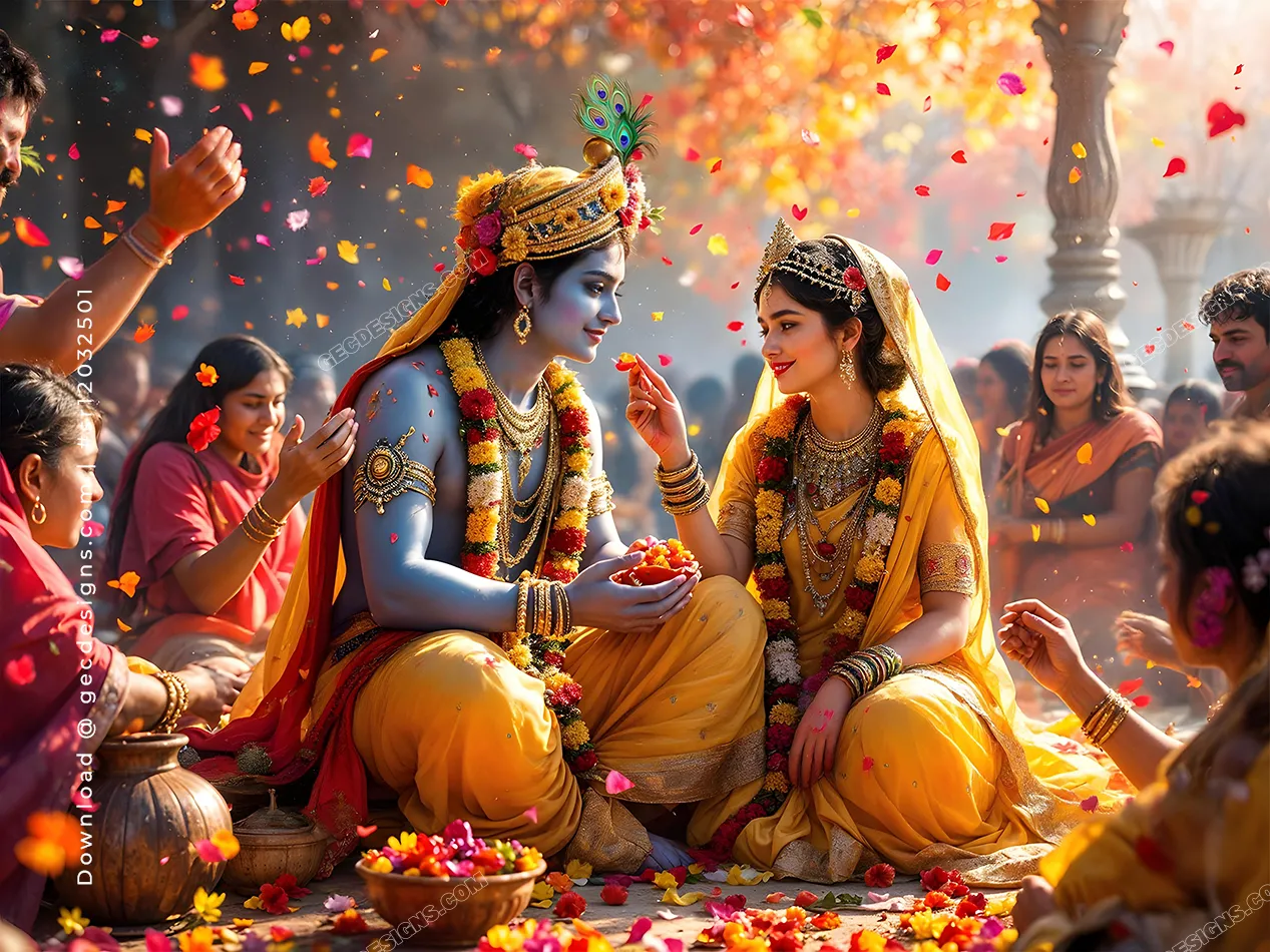 Happy Holi 2025, Radha Krishna Holi image to celebrate the Festival of ...